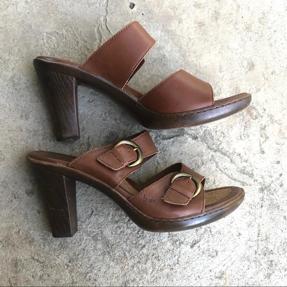 boc | Shoes | Boc Leather Wooden Heels Mules Boho Shoes Hippie | Poshmark